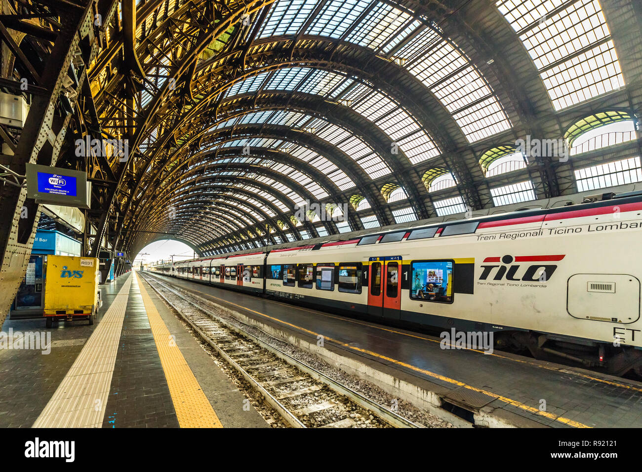 MILANO, ITALY - DECEMBER 12, 2018: TILO TICINO LOMBARDIA regional train ...