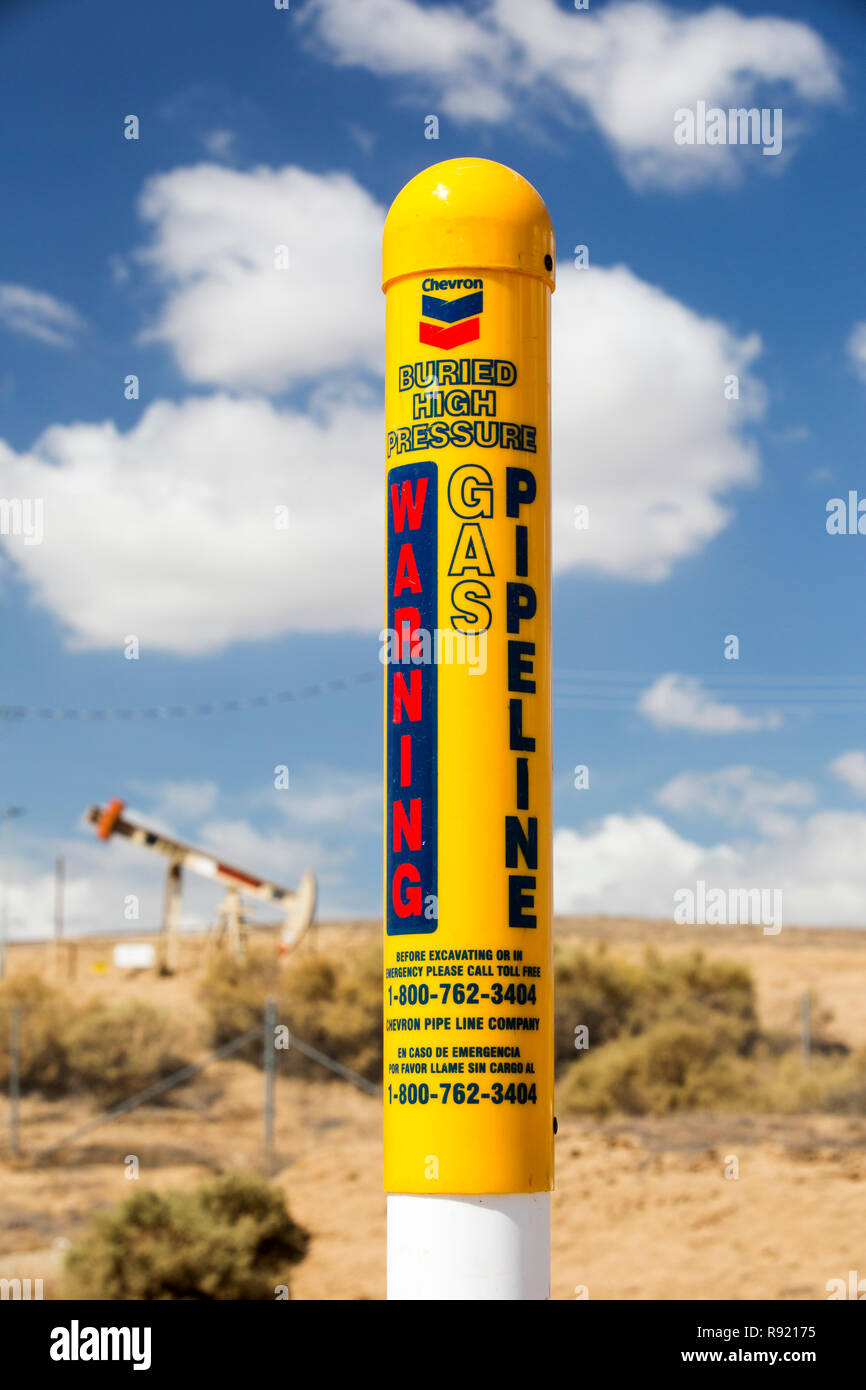 A gas pipeline in the Kern River oilfield in Oildale, Bakersfield ...
