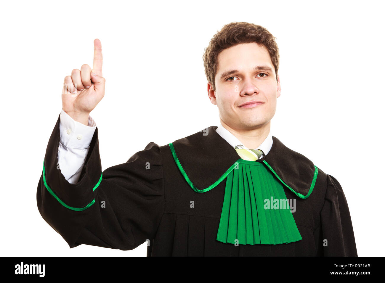 Understanding and explaining sending clear message. Young lawyer wear ...