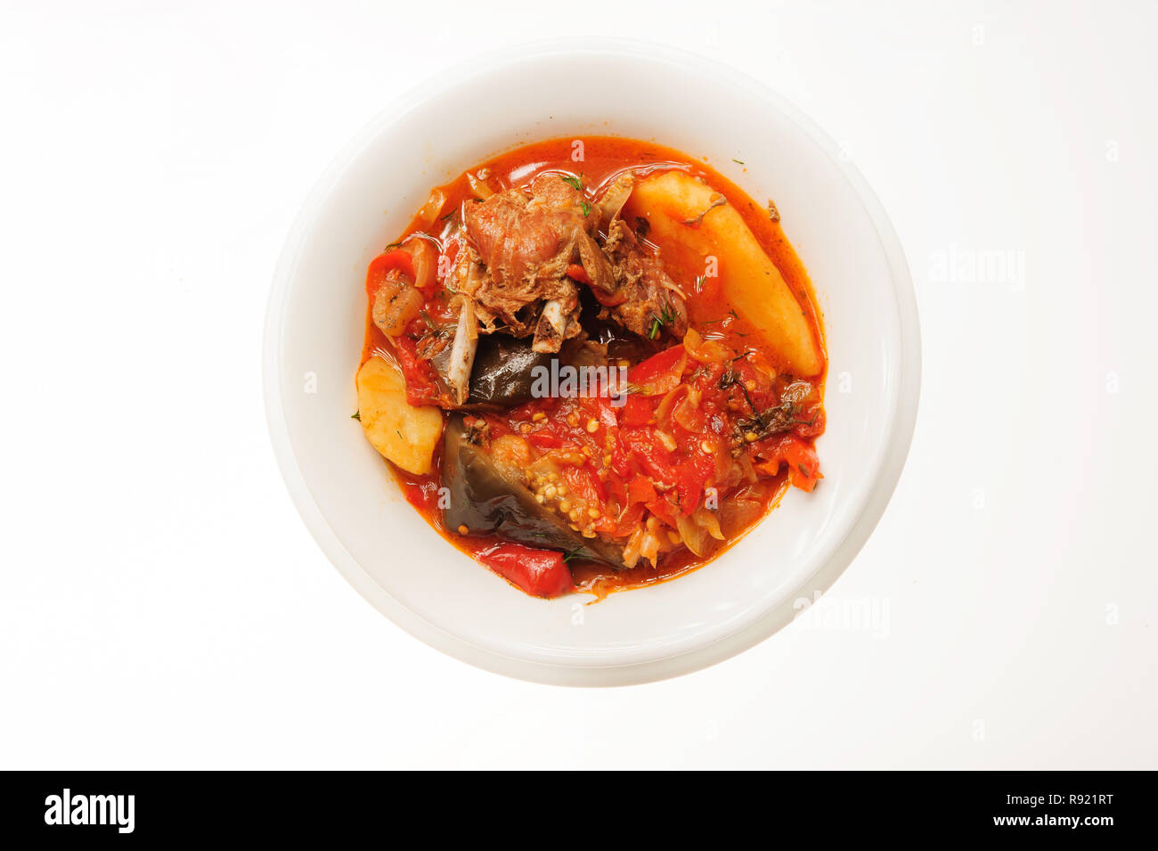 Studio shot of restaurant food, isolated on white background Stock ...