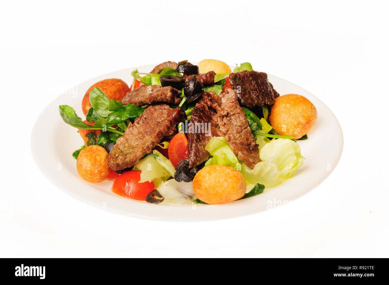 Studio shot of restaurant food, isolated on white background Stock ...