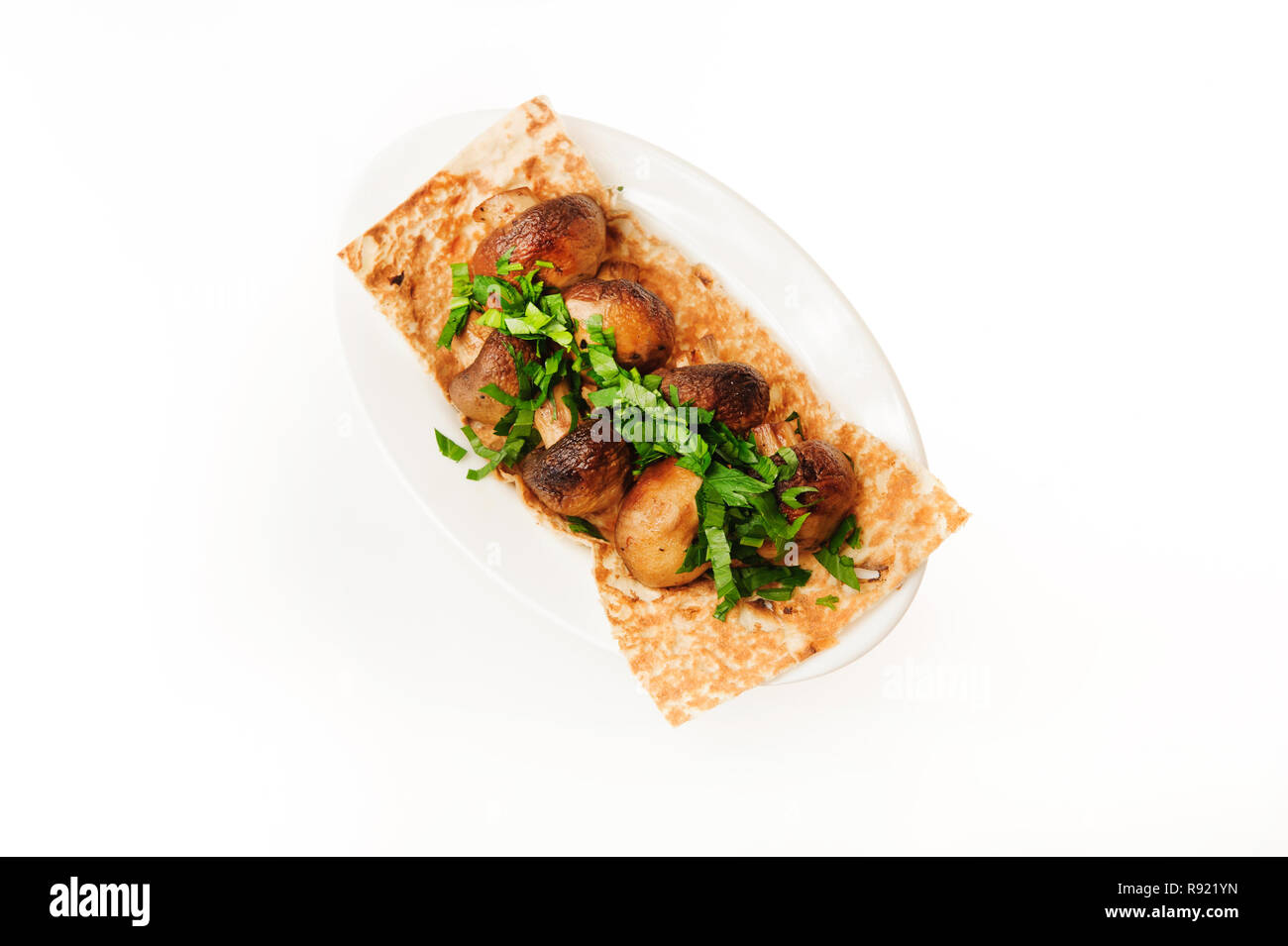 Studio shot of restaurant food, isolated on white background Stock ...