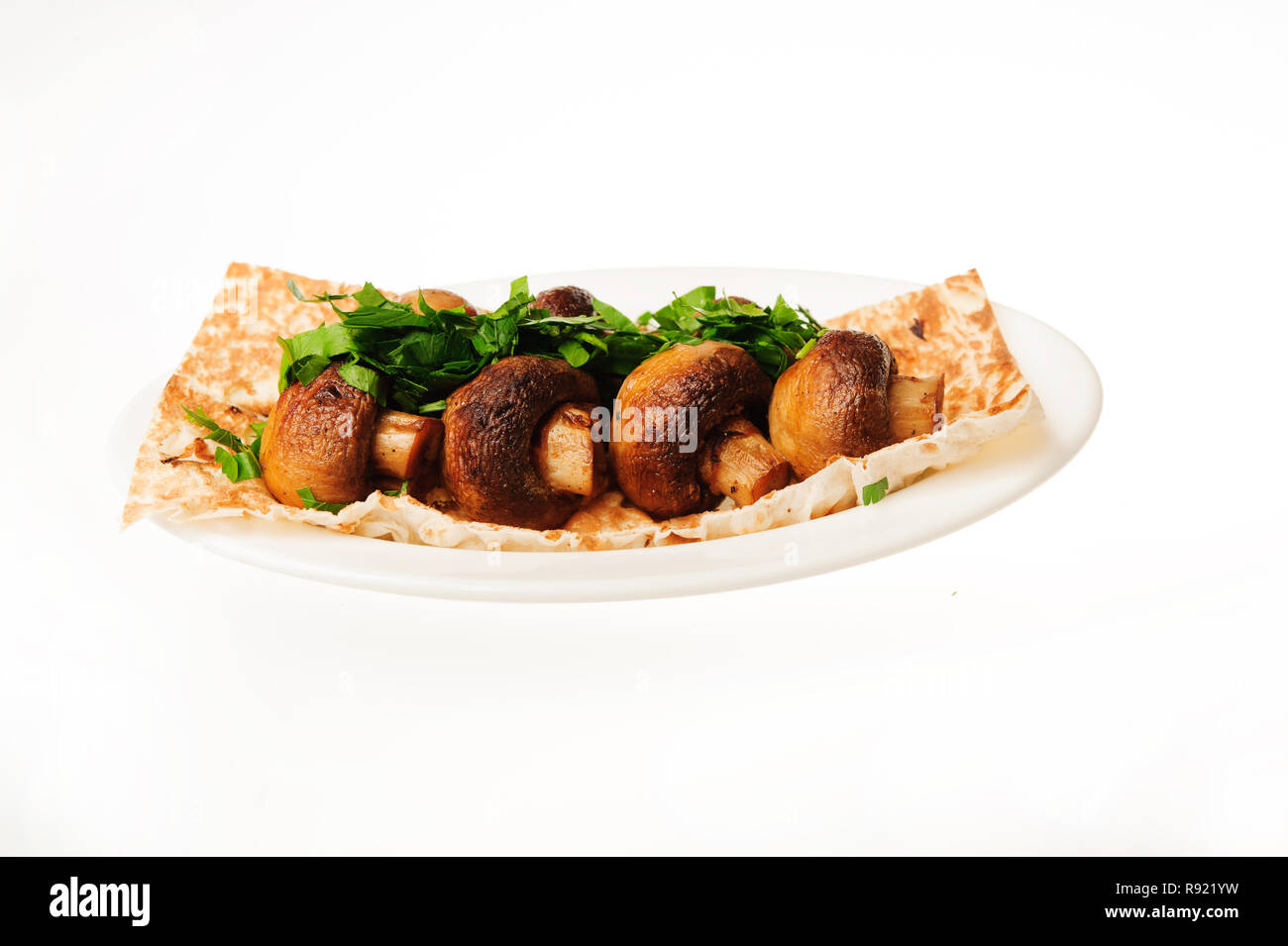 Studio shot of restaurant food, isolated on white background Stock ...