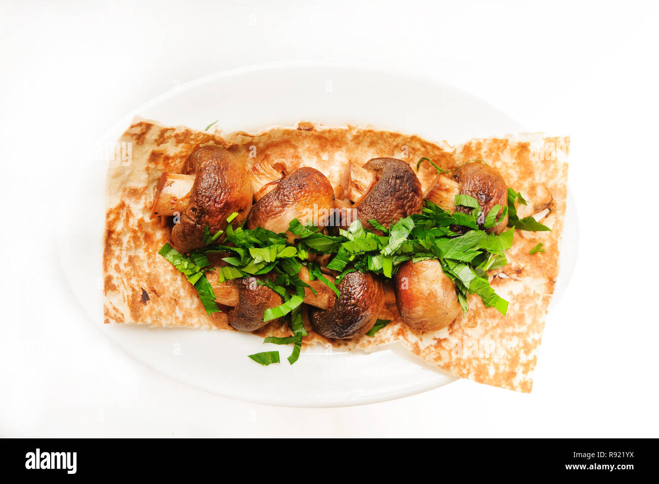 Studio shot of restaurant food, isolated on white background Stock ...