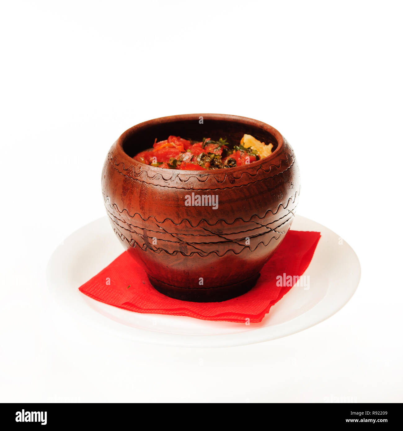 Studio shot of restaurant food, isolated on white background Stock ...