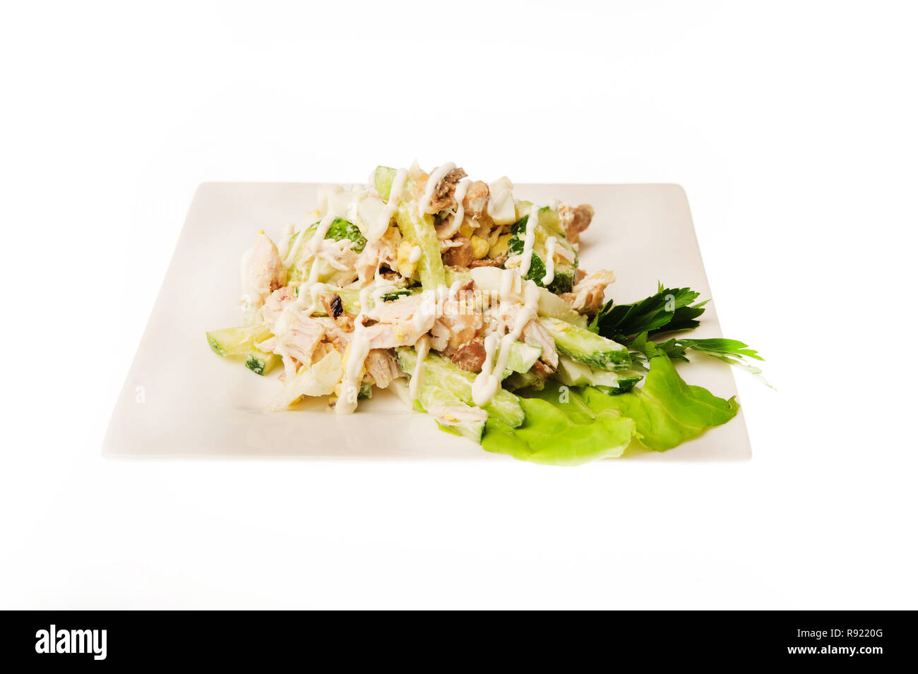 Studio shot of restaurant food, isolated on white background Stock ...