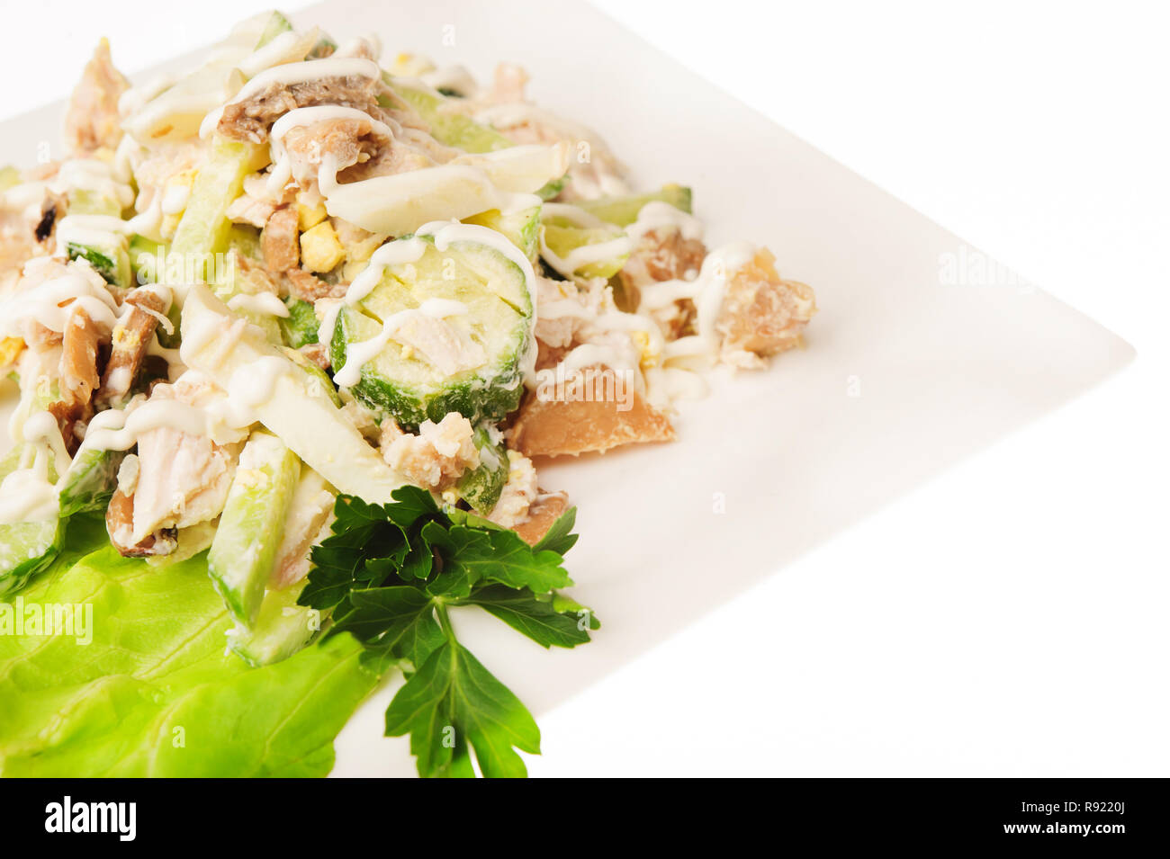 Studio shot of restaurant food, isolated on white background Stock ...