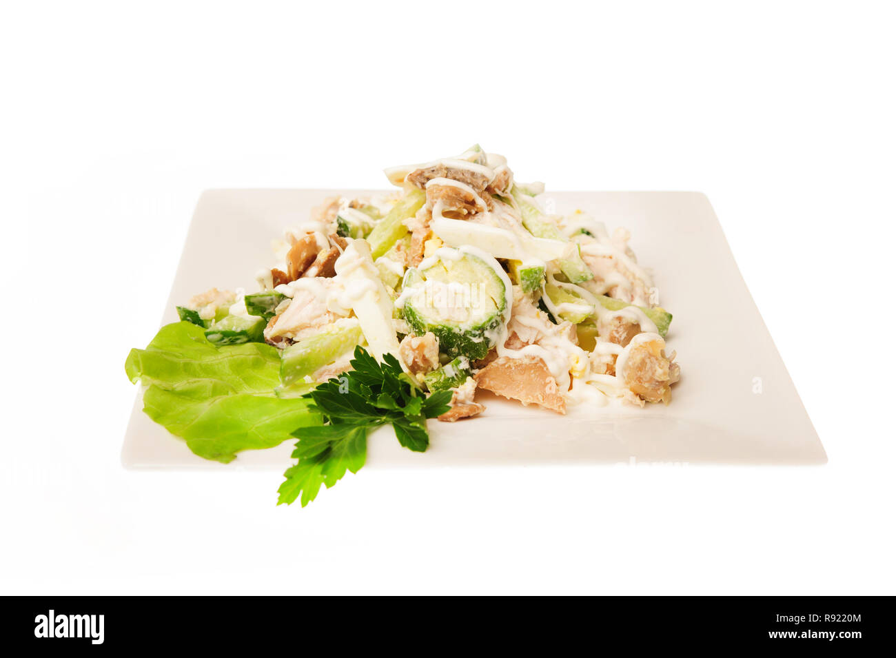 Studio shot of restaurant food, isolated on white background Stock ...