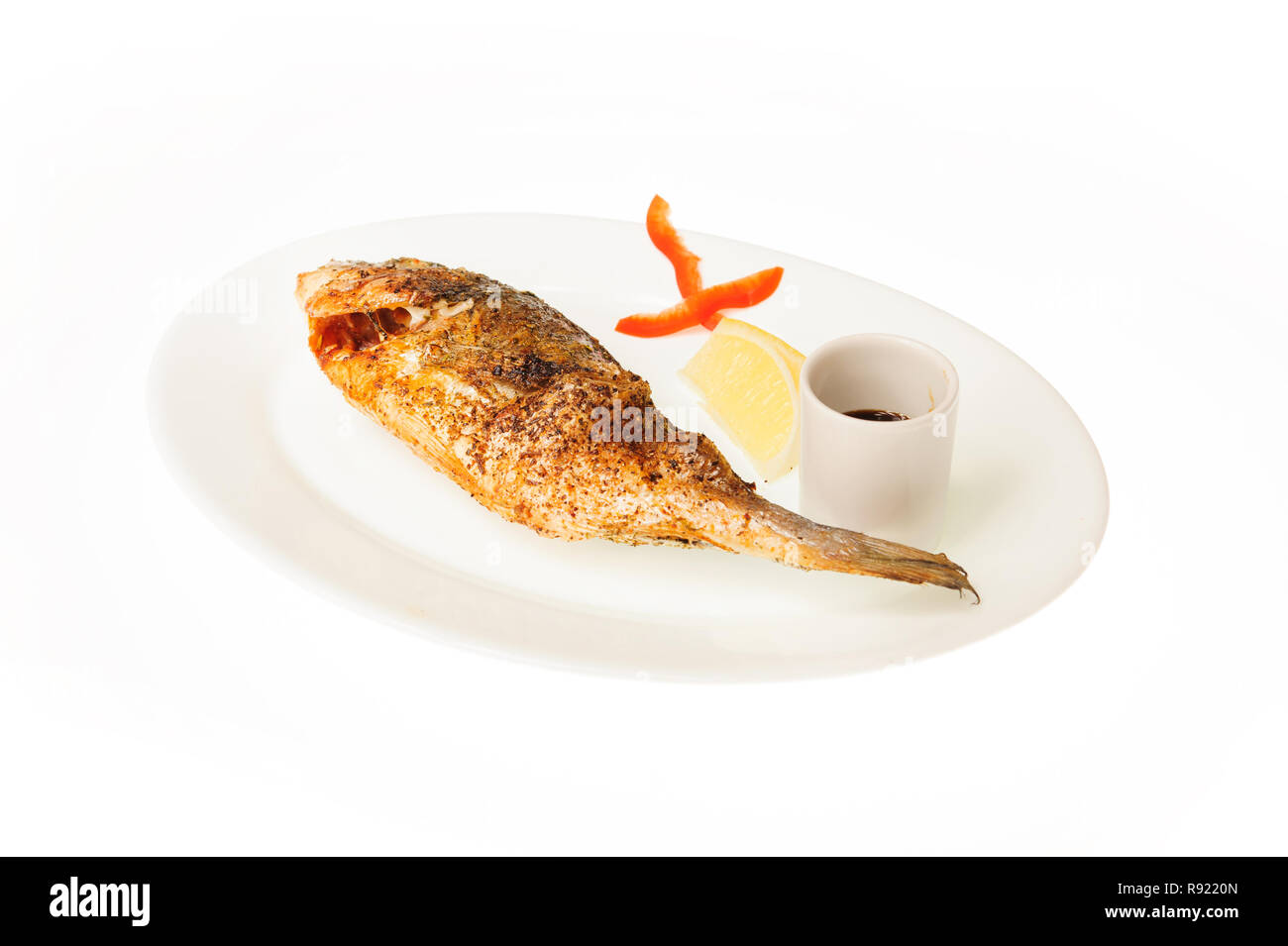 Studio shot of restaurant food, isolated on white background Stock ...