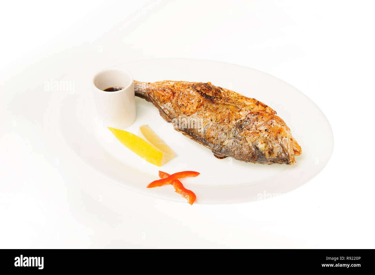 Studio shot of restaurant food, isolated on white background Stock ...