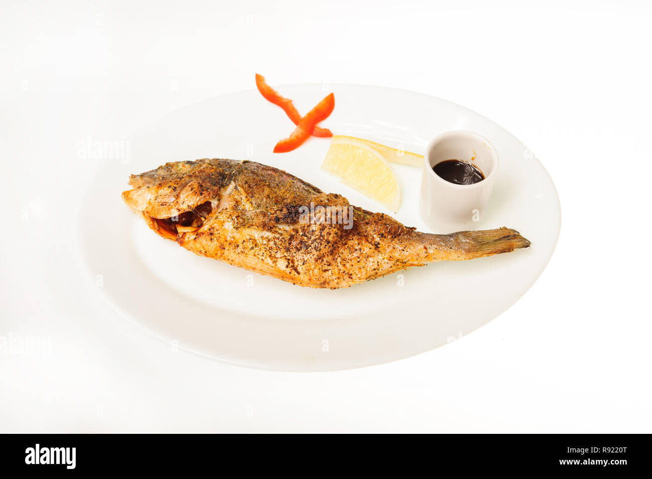 Studio shot of restaurant food, isolated on white background Stock ...