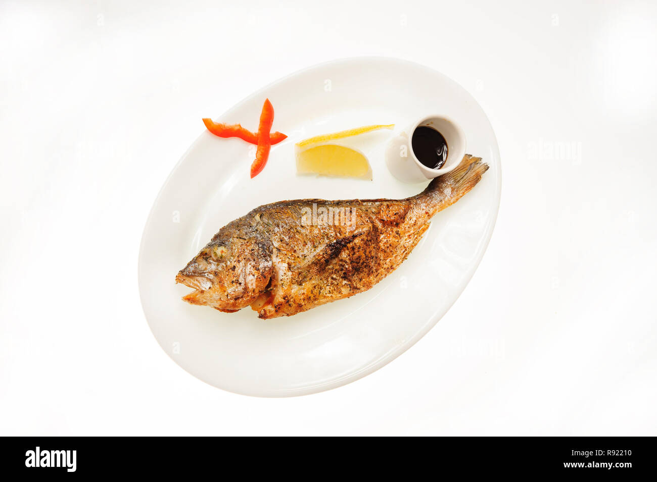 Studio shot of restaurant food, isolated on white background Stock ...