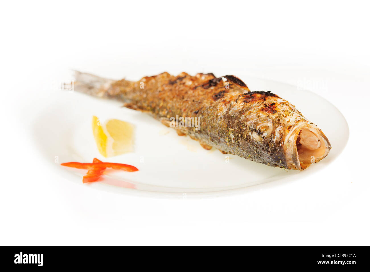 Studio shot of restaurant food, isolated on white background Stock ...