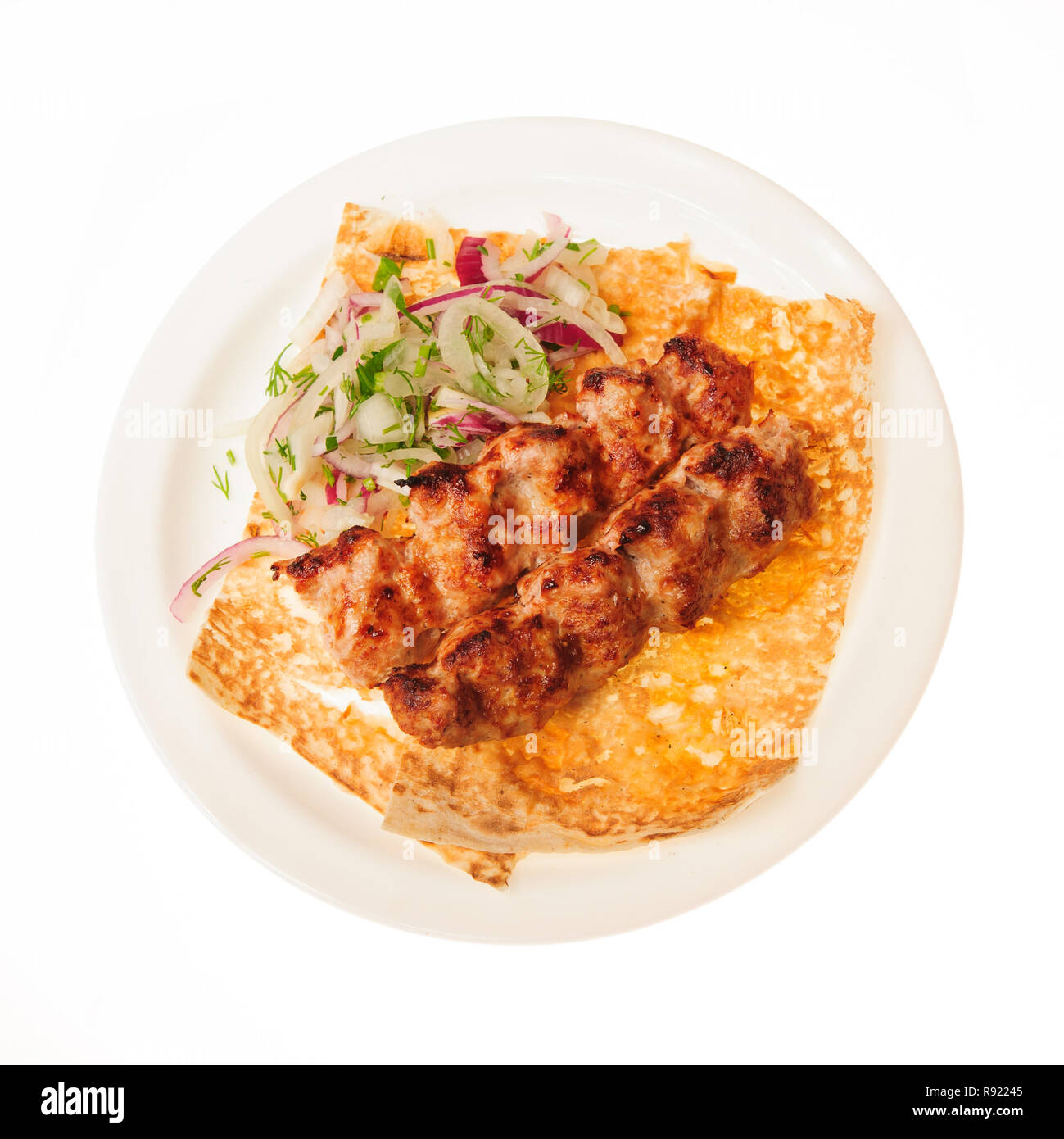 Studio shot of restaurant food, isolated on white background Stock ...