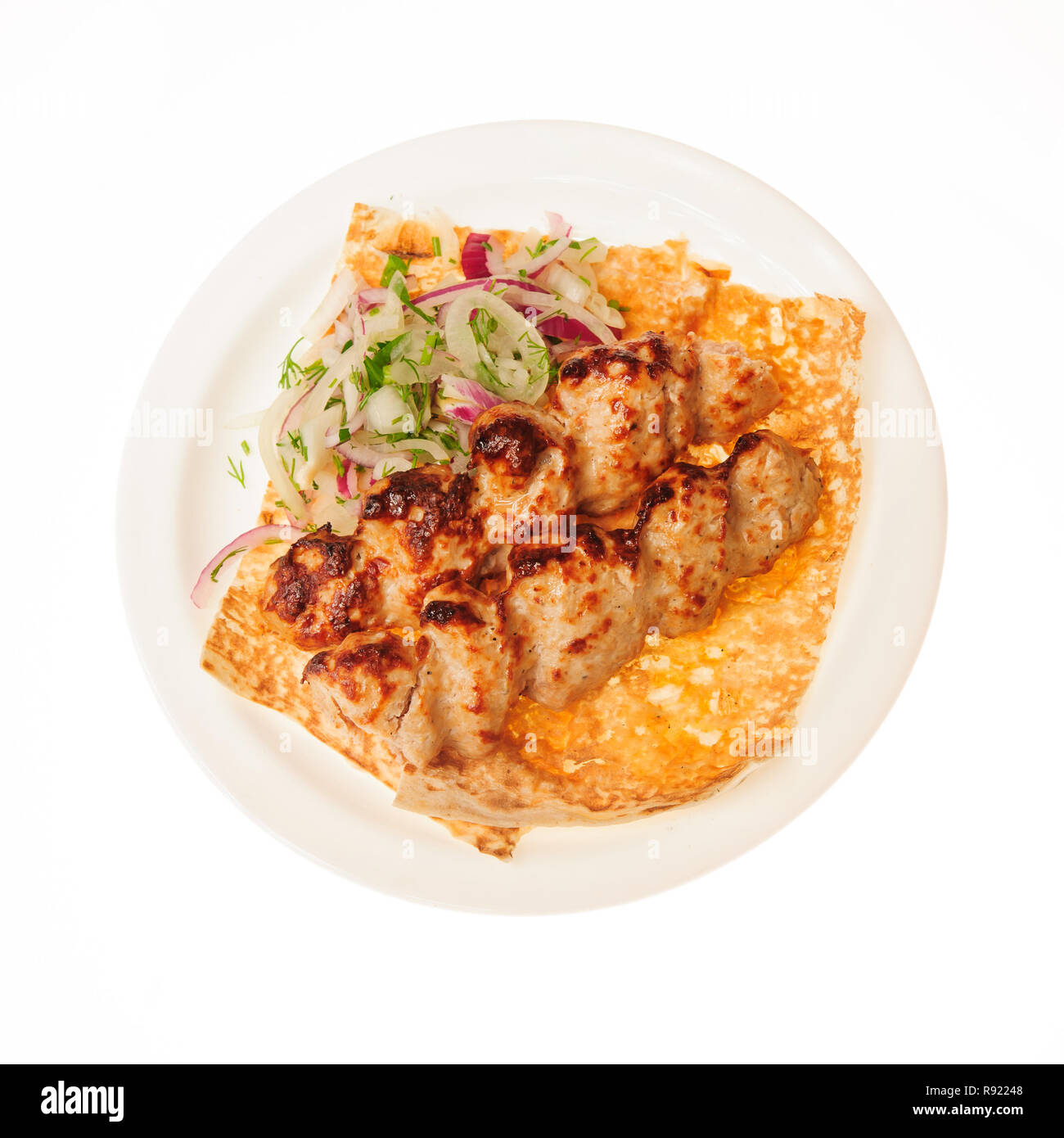 Studio shot of restaurant food, isolated on white background Stock ...