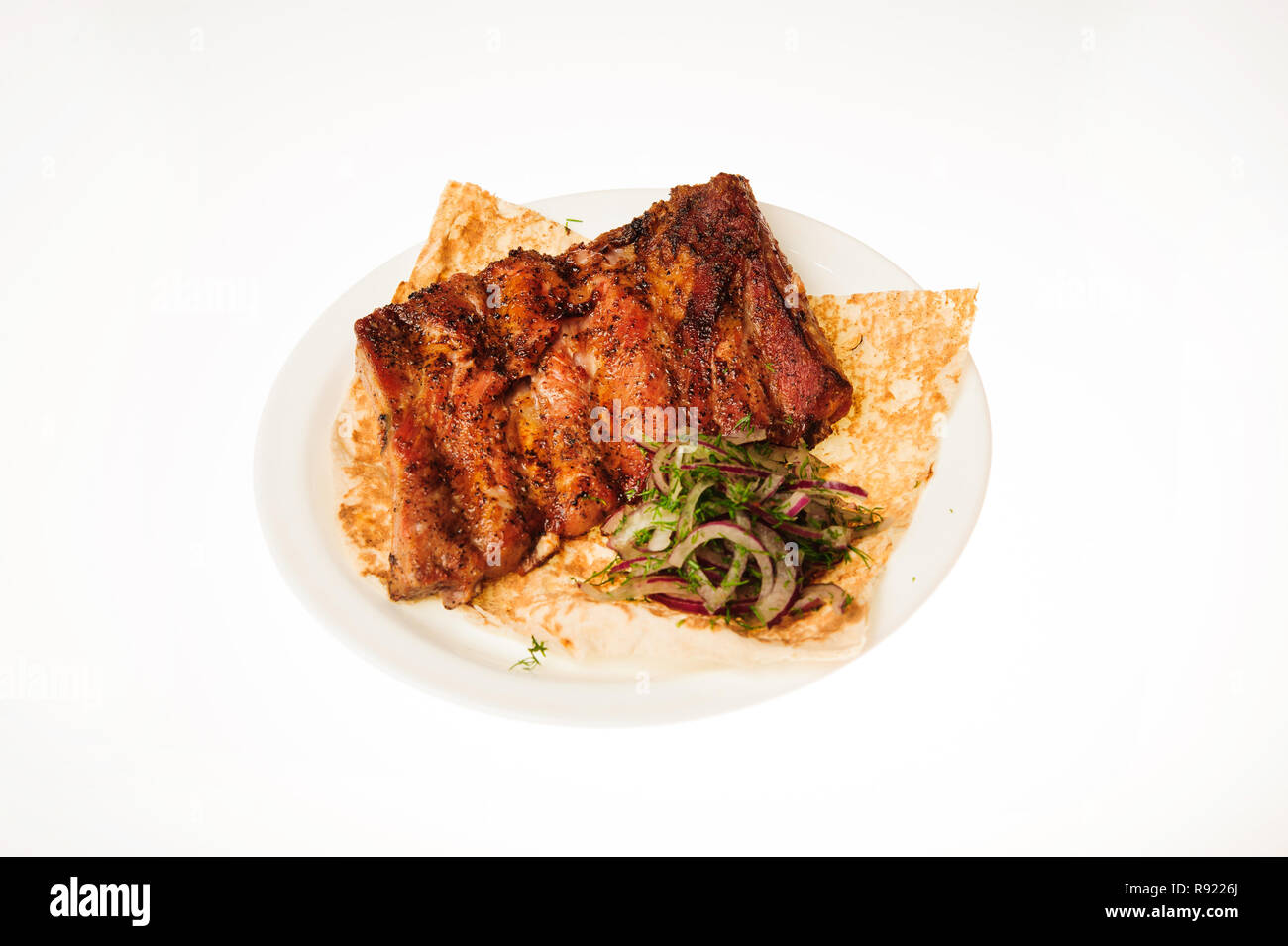 Studio shot of restaurant food, isolated on white background Stock ...