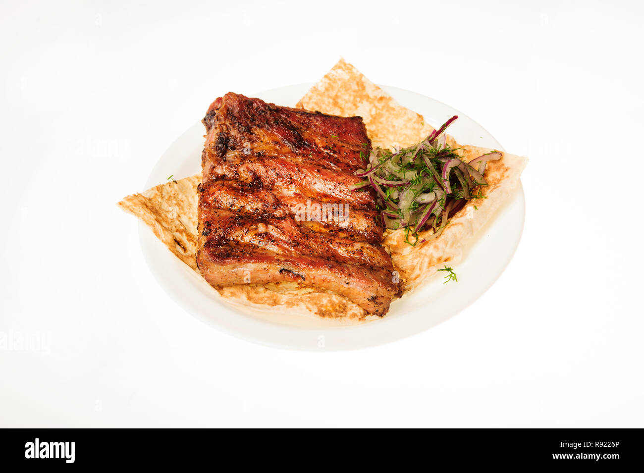 Studio shot of restaurant food, isolated on white background Stock ...