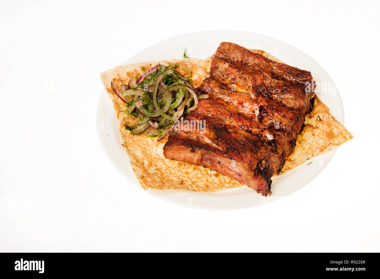 Studio shot of restaurant food, isolated on white background Stock ...