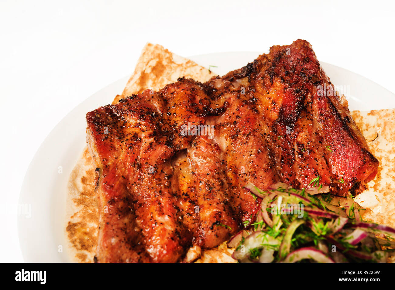 Studio shot of restaurant food, isolated on white background Stock ...