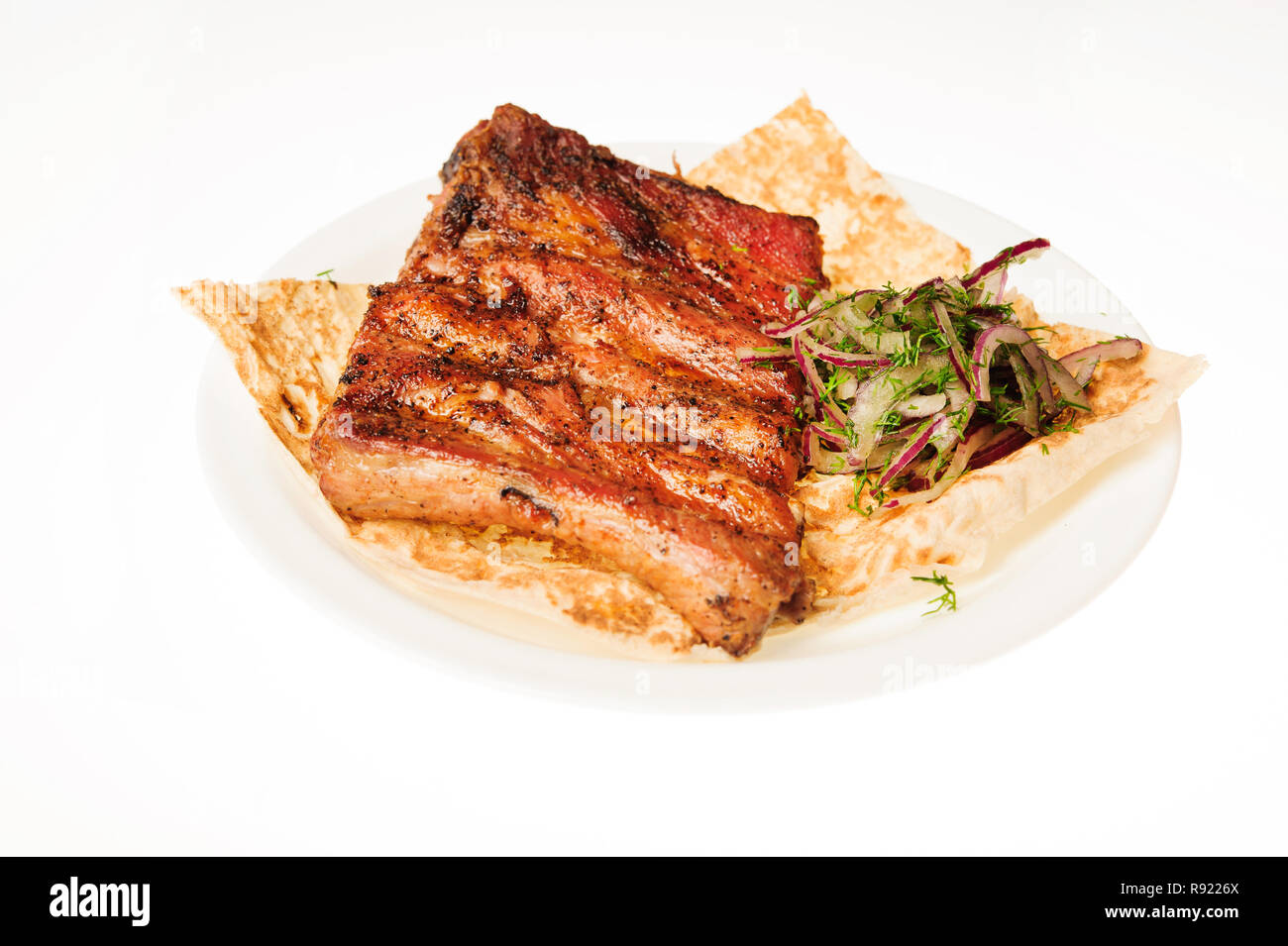 Studio shot of restaurant food, isolated on white background Stock ...