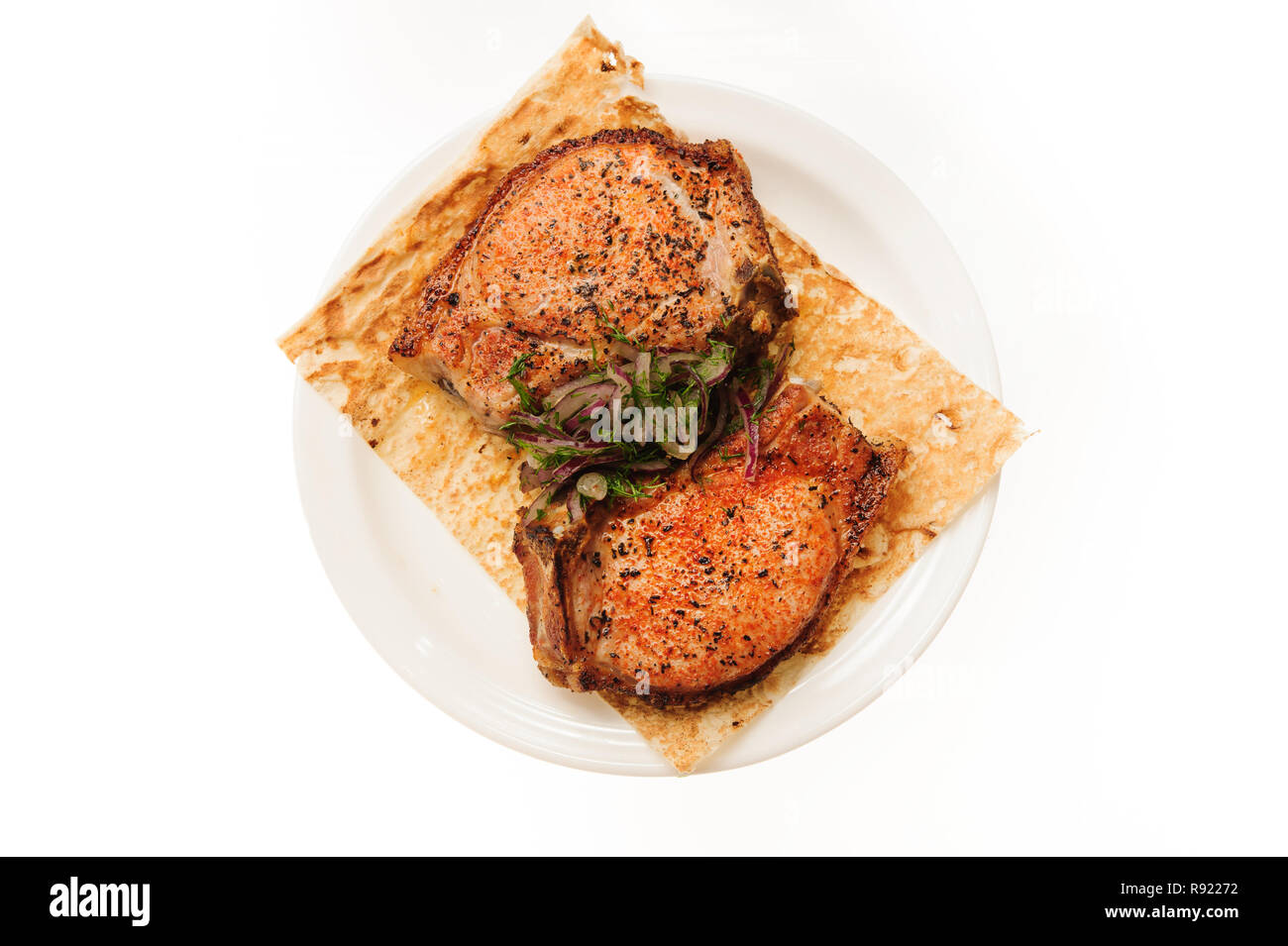 Studio shot of restaurant food, isolated on white background Stock ...