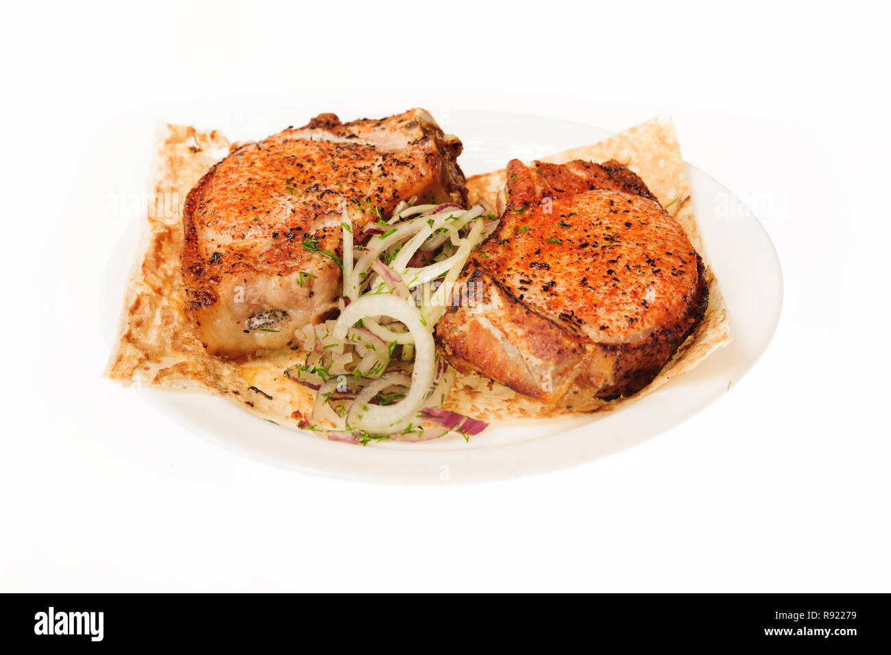 Studio shot of restaurant food, isolated on white background Stock ...