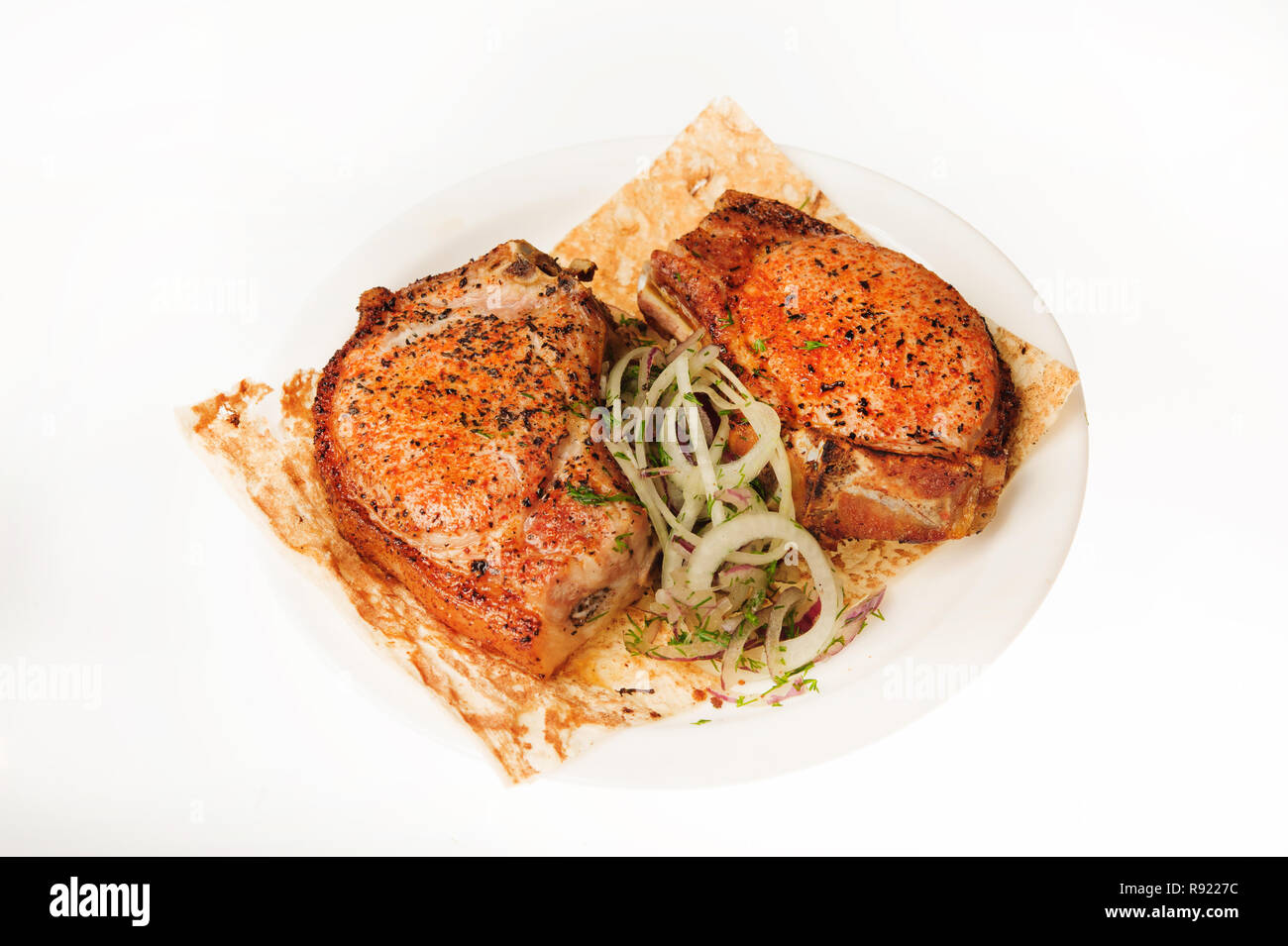 Studio shot of restaurant food, isolated on white background Stock ...