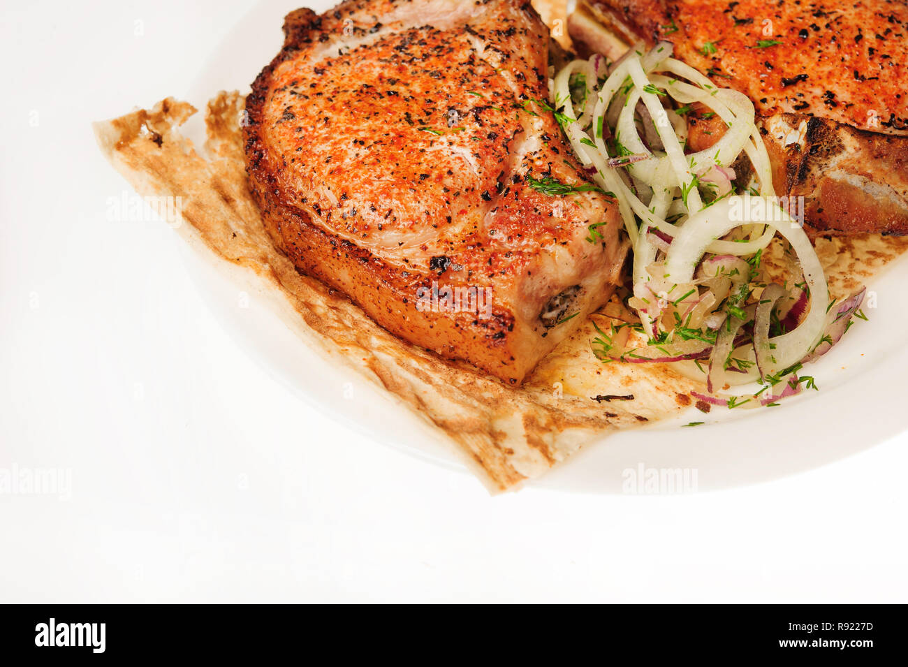 Studio shot of restaurant food, isolated on white background Stock ...