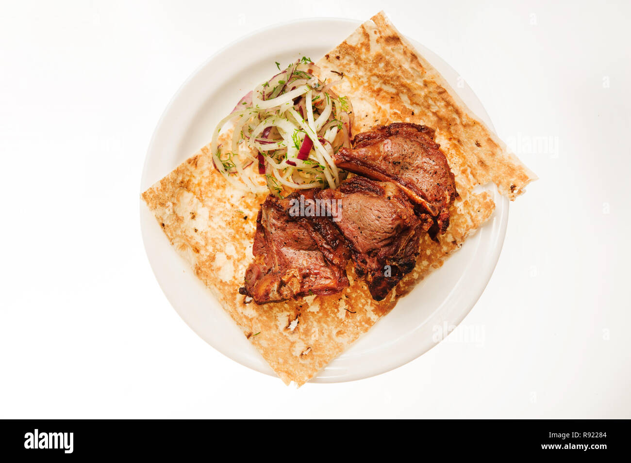 Studio shot of restaurant food, isolated on white background Stock ...