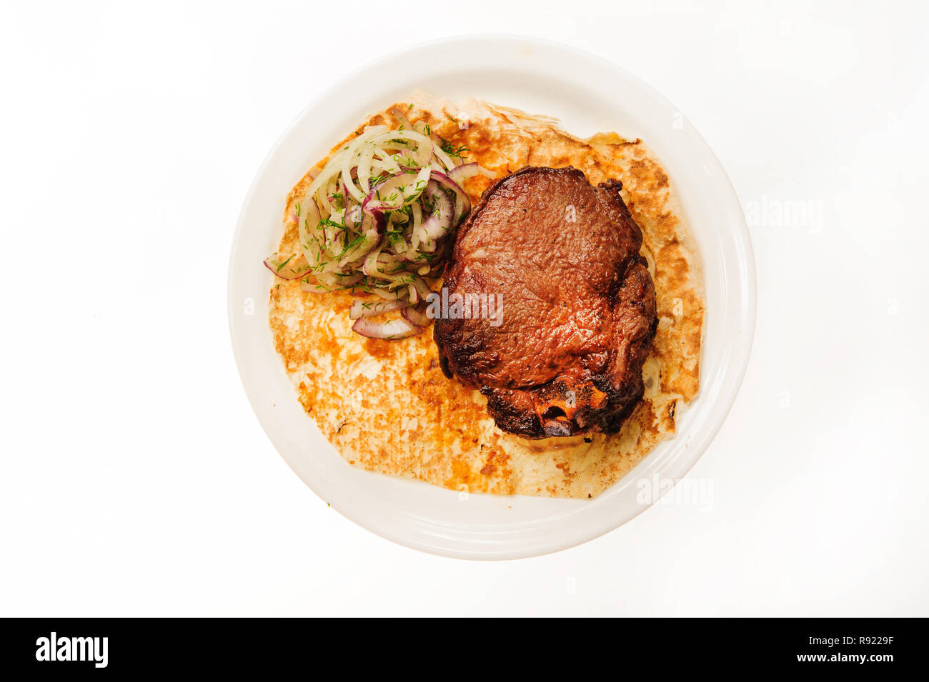 Studio shot of restaurant food, isolated on white background Stock ...