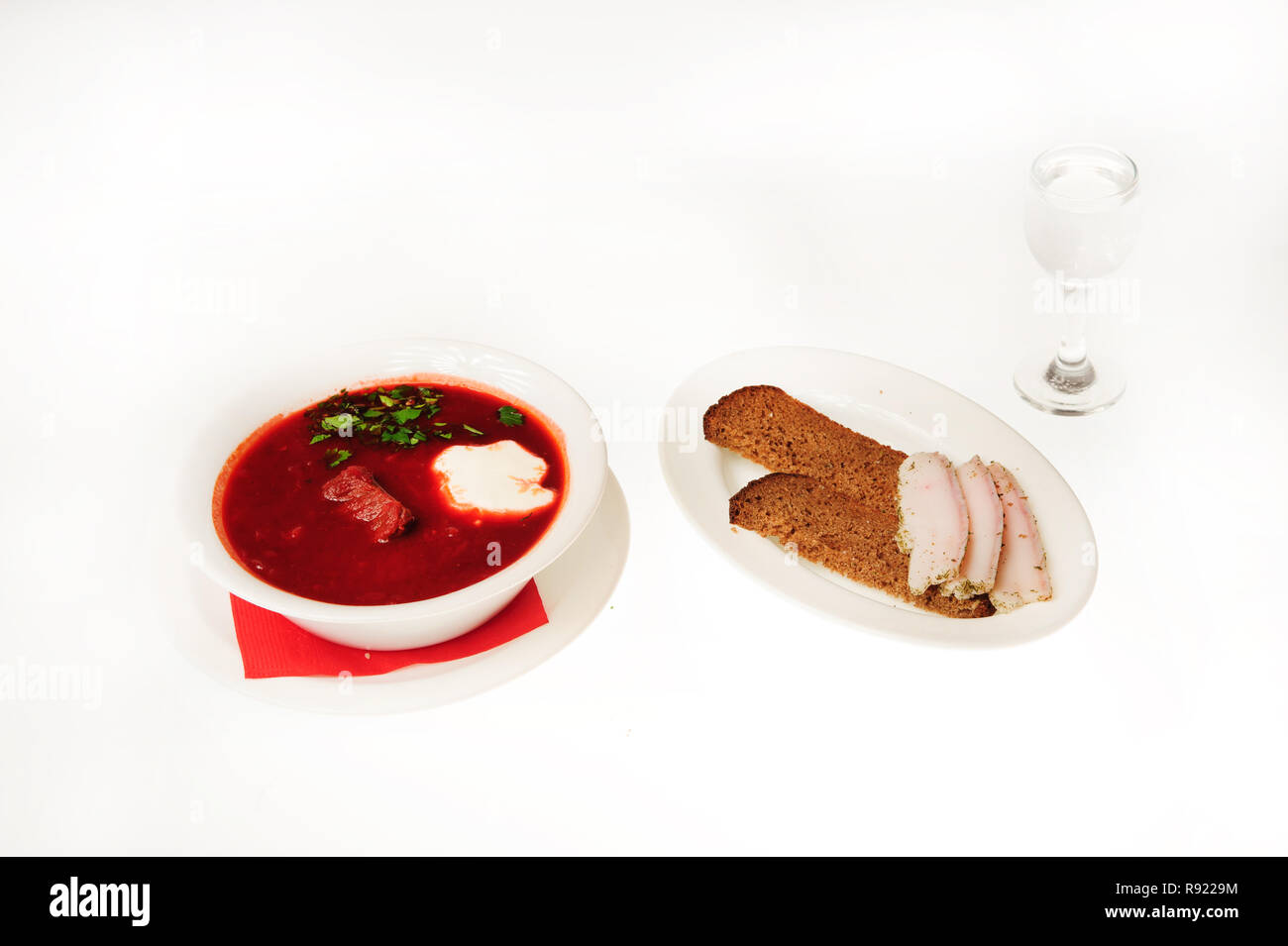 Studio shot of restaurant food, isolated on white background Stock ...