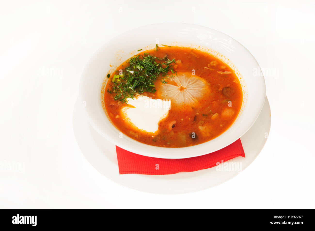 Studio shot of restaurant food, isolated on white background Stock ...