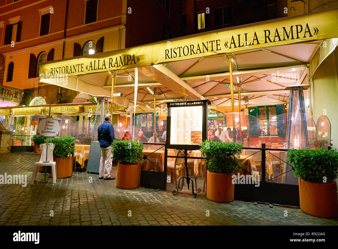 ROME, ITALY - CIRCA NOVEMBER, 2017: Alla Rampa restaurant in Rome. Rome ...