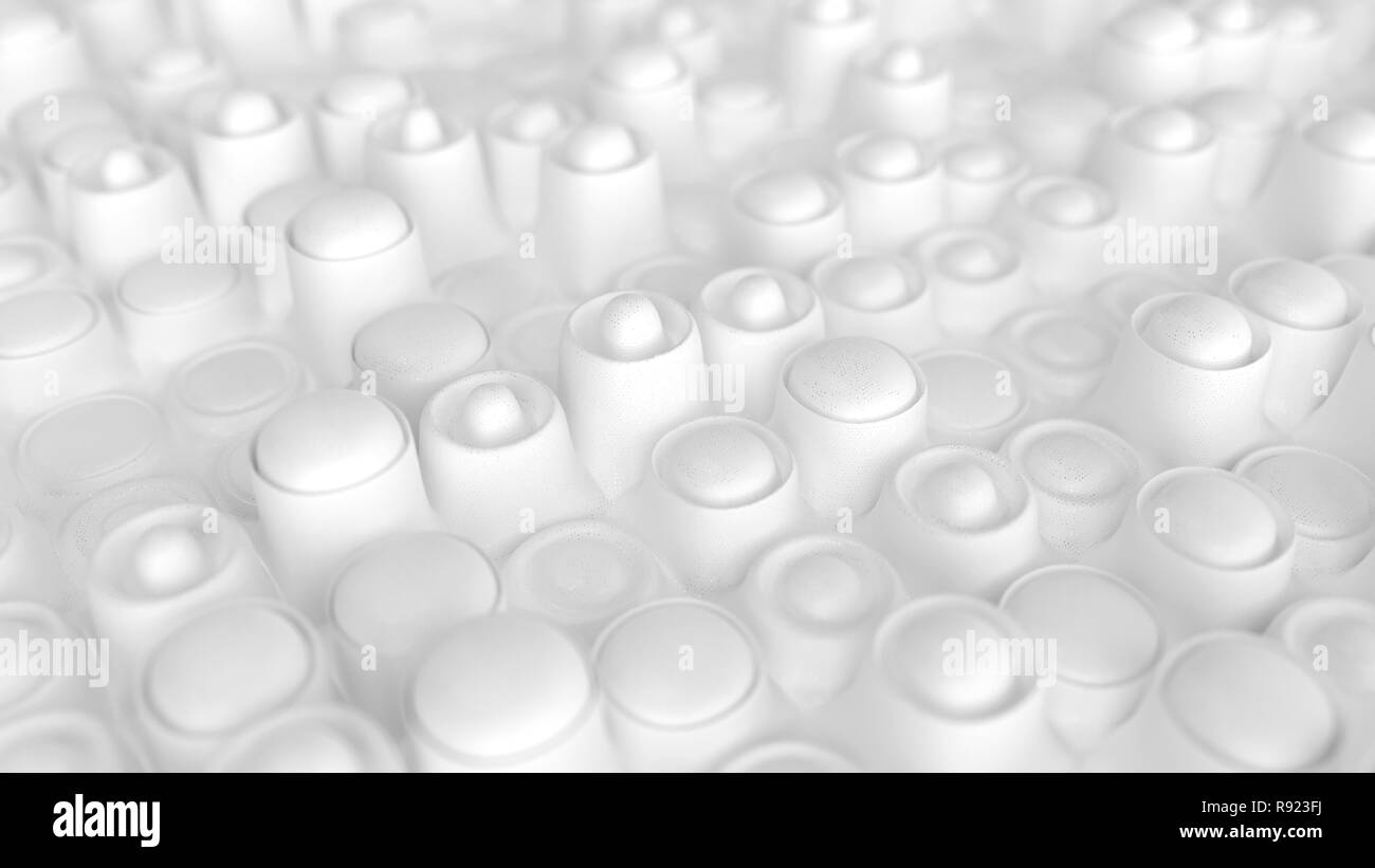 Futuristic white background with bionic soft shape. 3d render ...