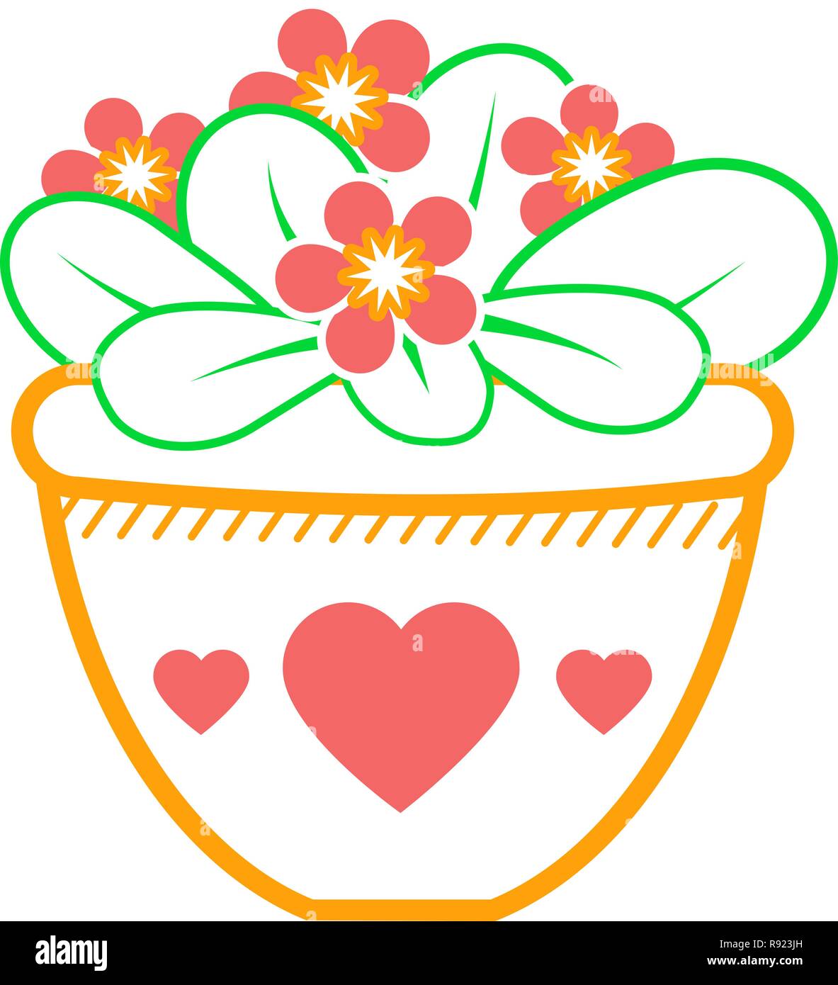 flower violet icon in pot. Icon in modern linear style Stock Vector ...