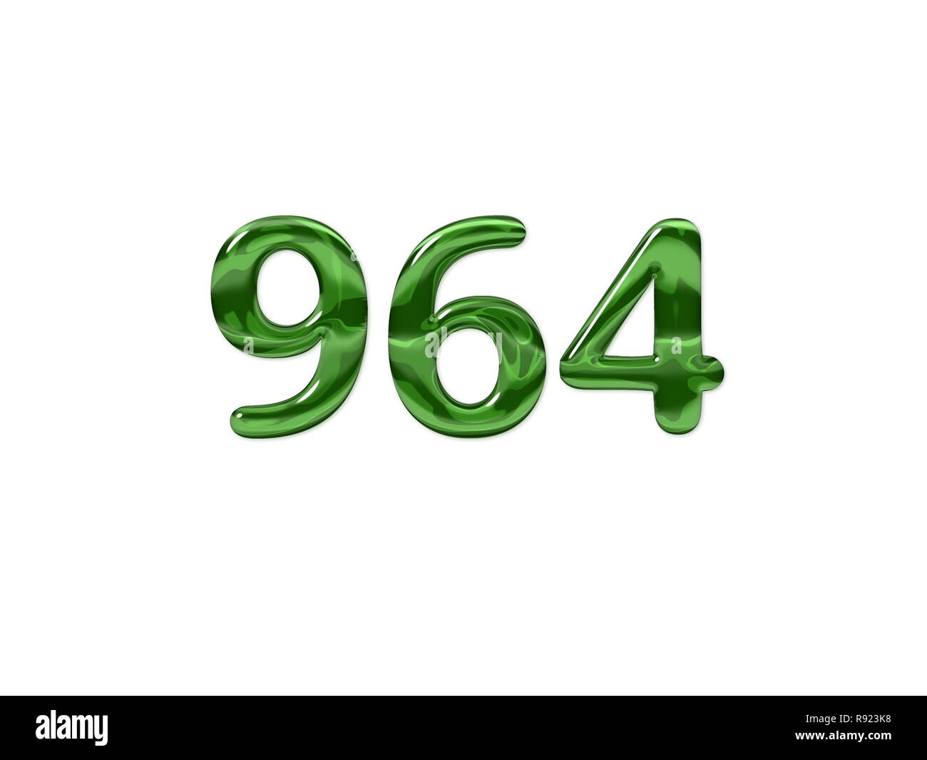 Green Number 964 isolated white background Stock Photo - Alamy