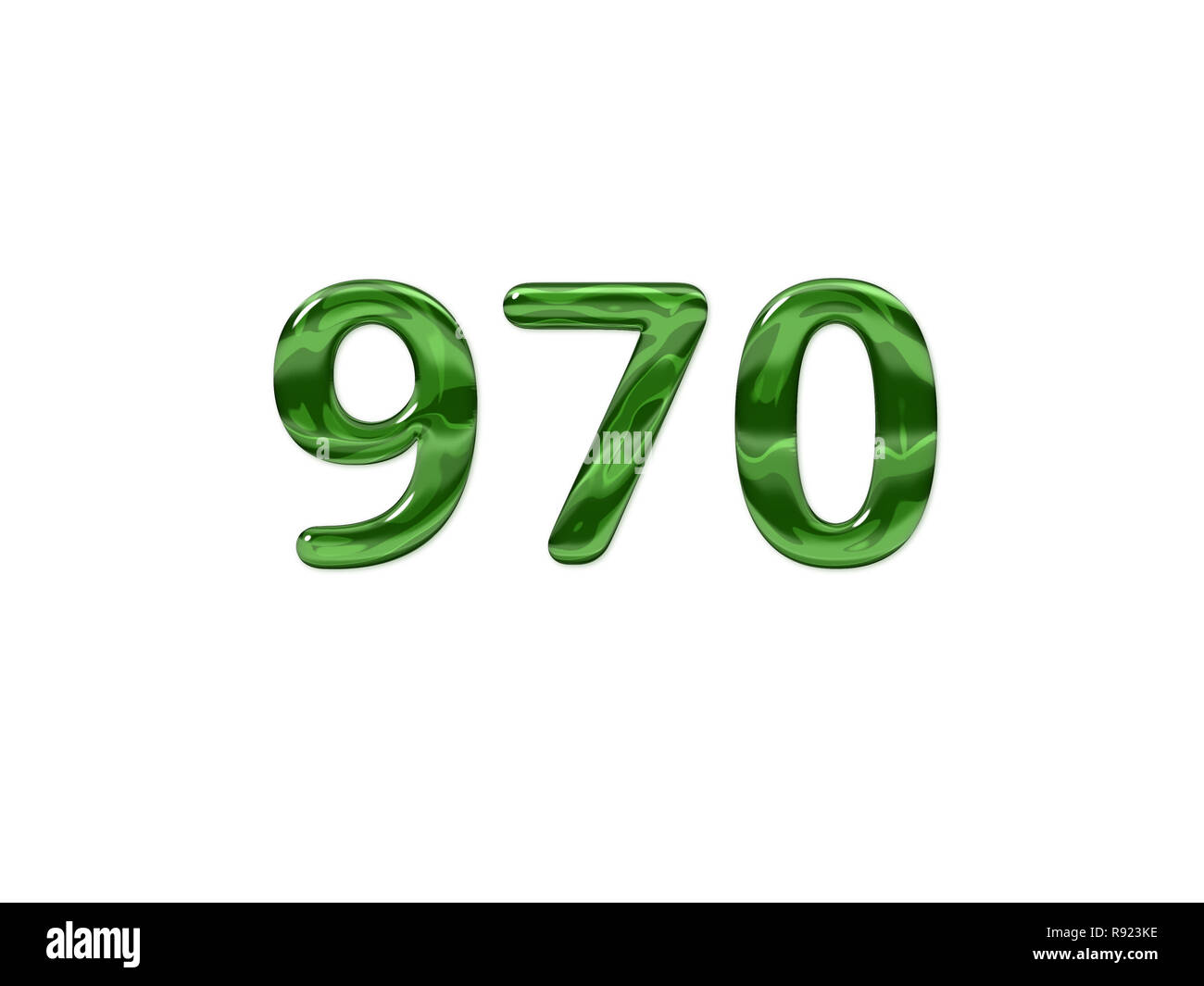 Green Number 970 isolated white background Stock Photo - Alamy