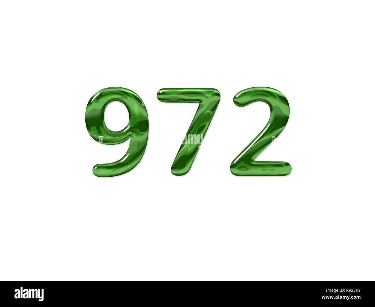 Green Number 972 isolated white background Stock Photo - Alamy