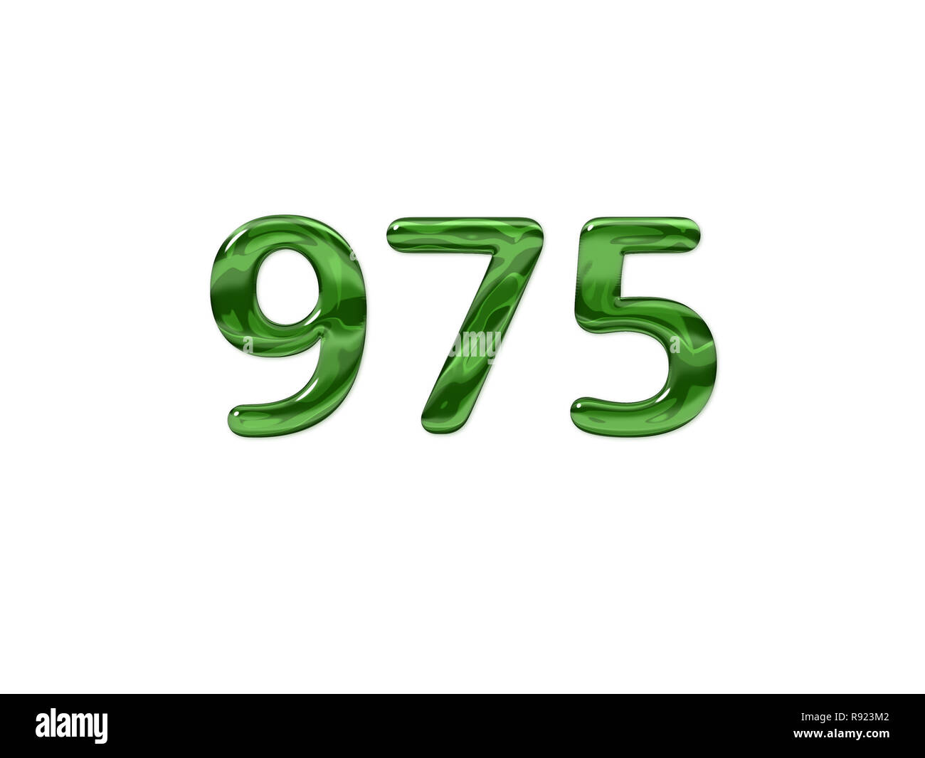 Green Number 975 isolated white background Stock Photo - Alamy