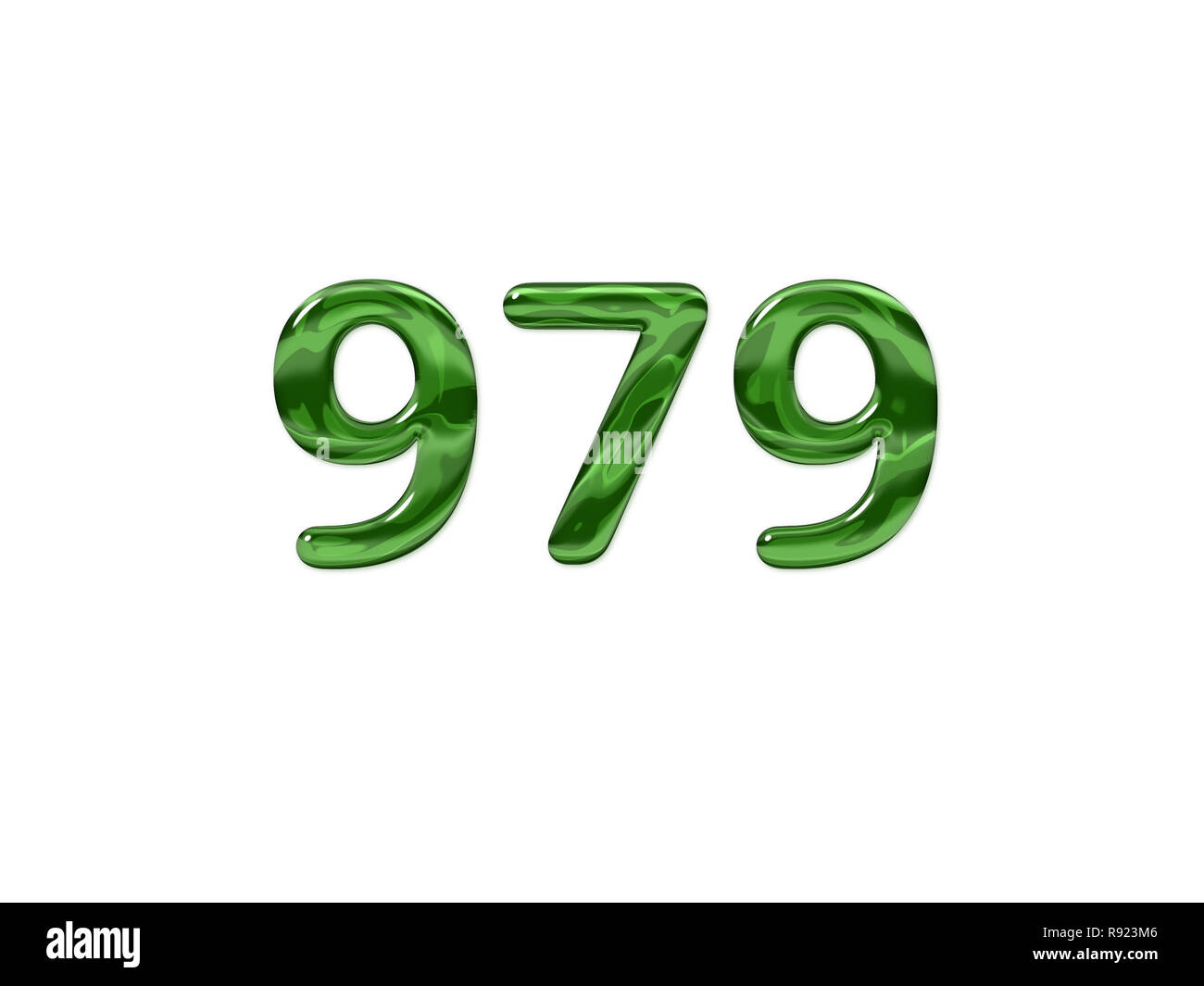 Green Number 979 isolated white background Stock Photo - Alamy