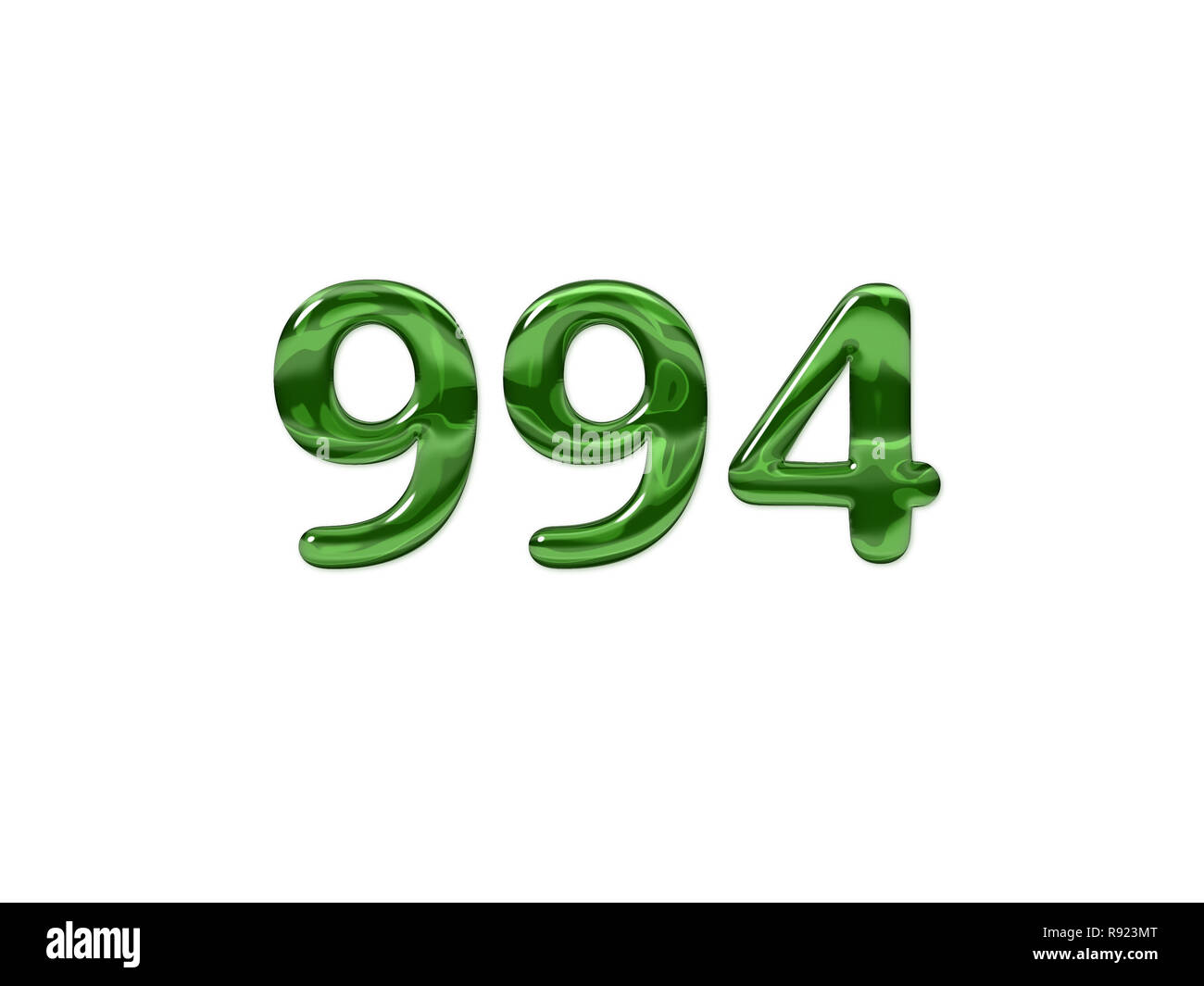 Green Number 994 isolated white background Stock Photo - Alamy