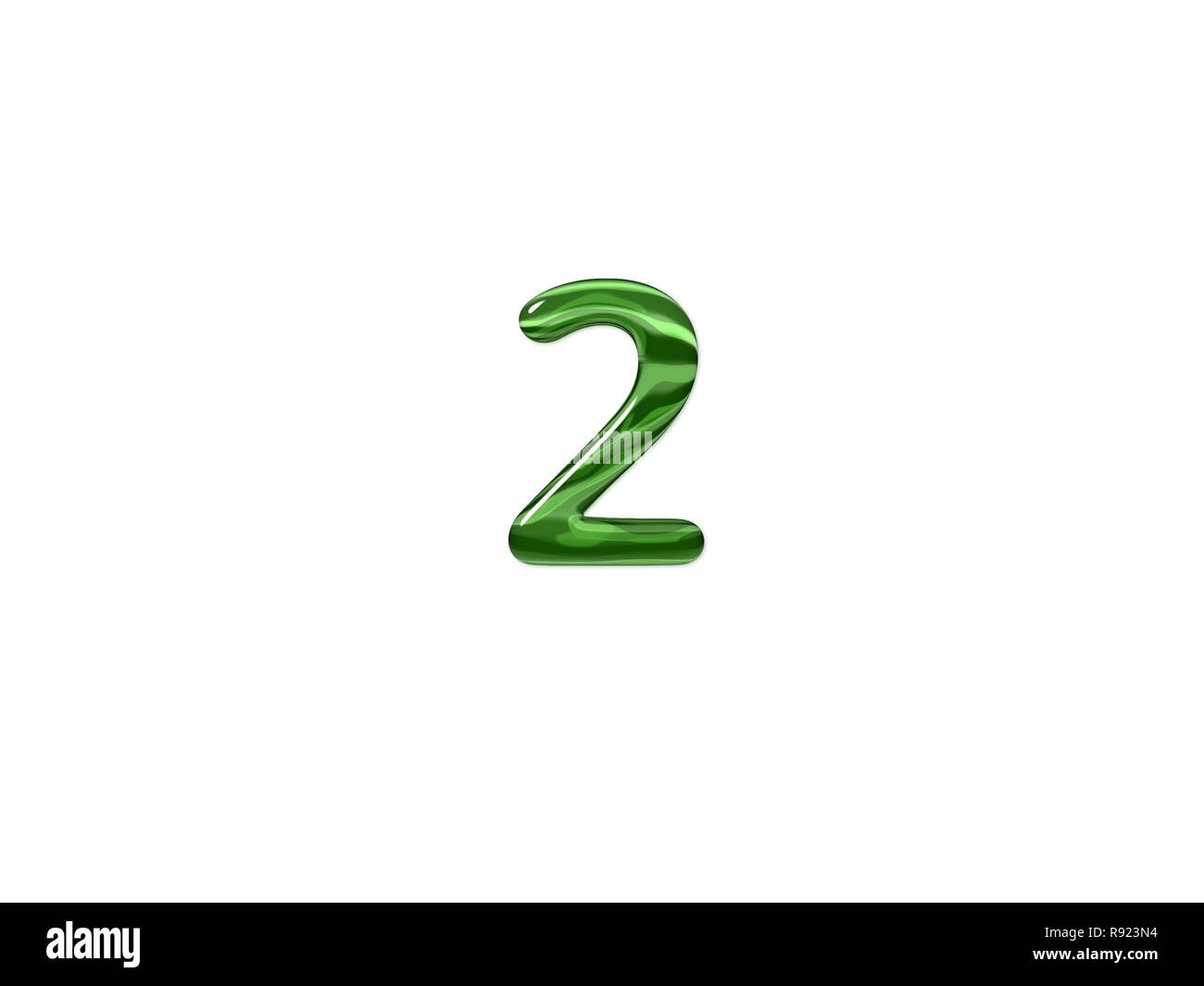 Green Number 2 isolated white background Stock Photo - Alamy