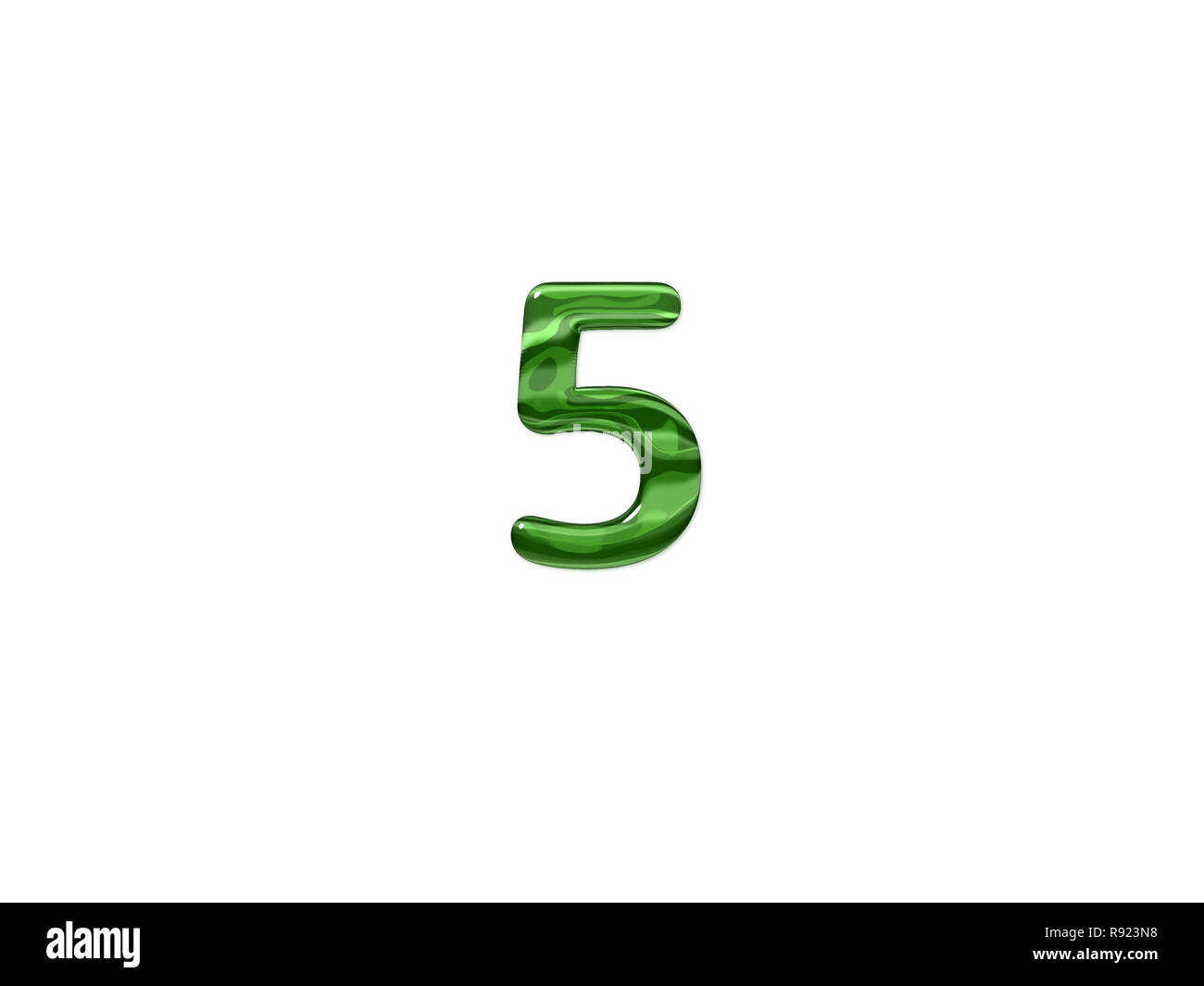 Green Number 5 isolated white background Stock Photo - Alamy