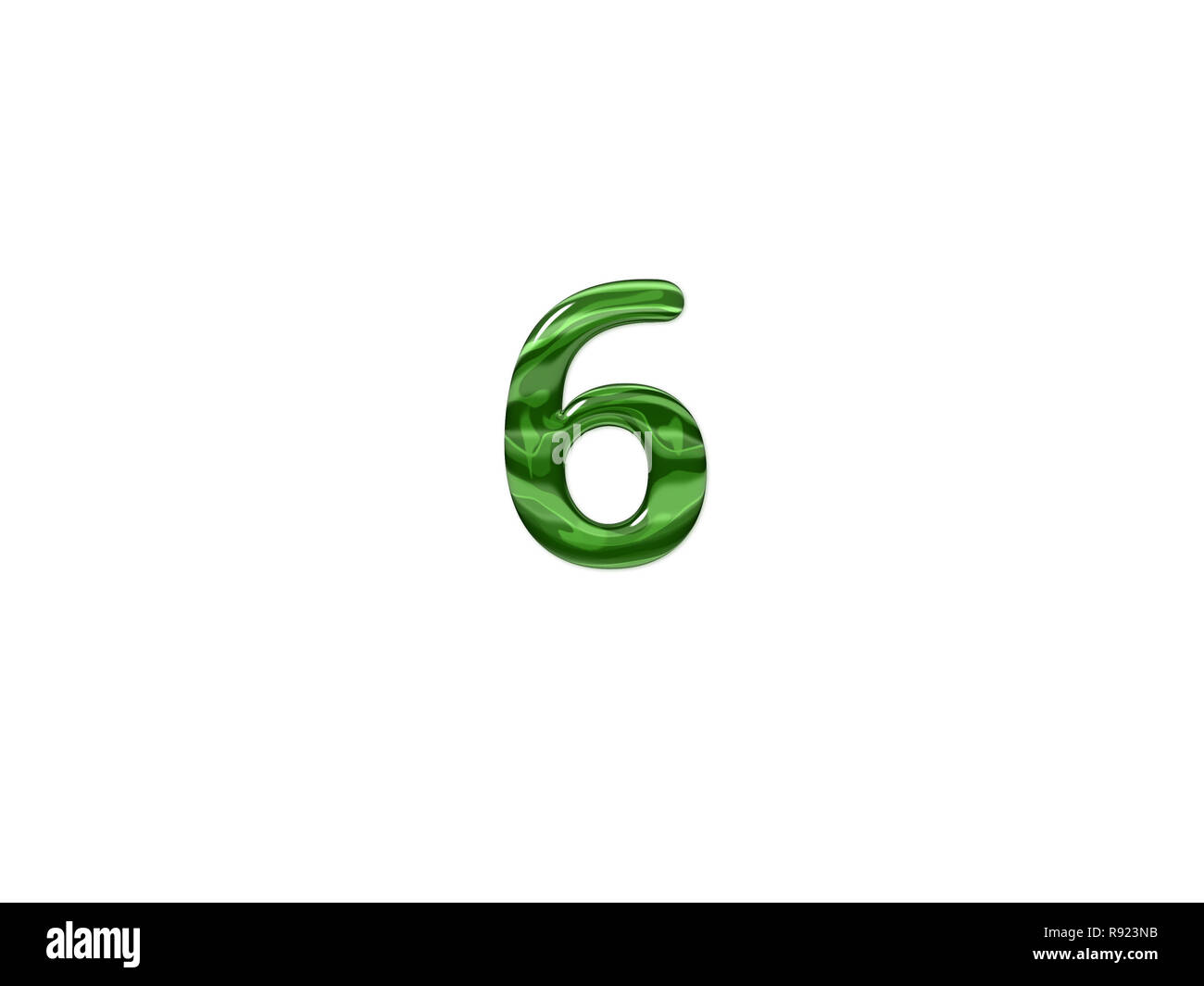 Green Number 6 isolated white background Stock Photo - Alamy