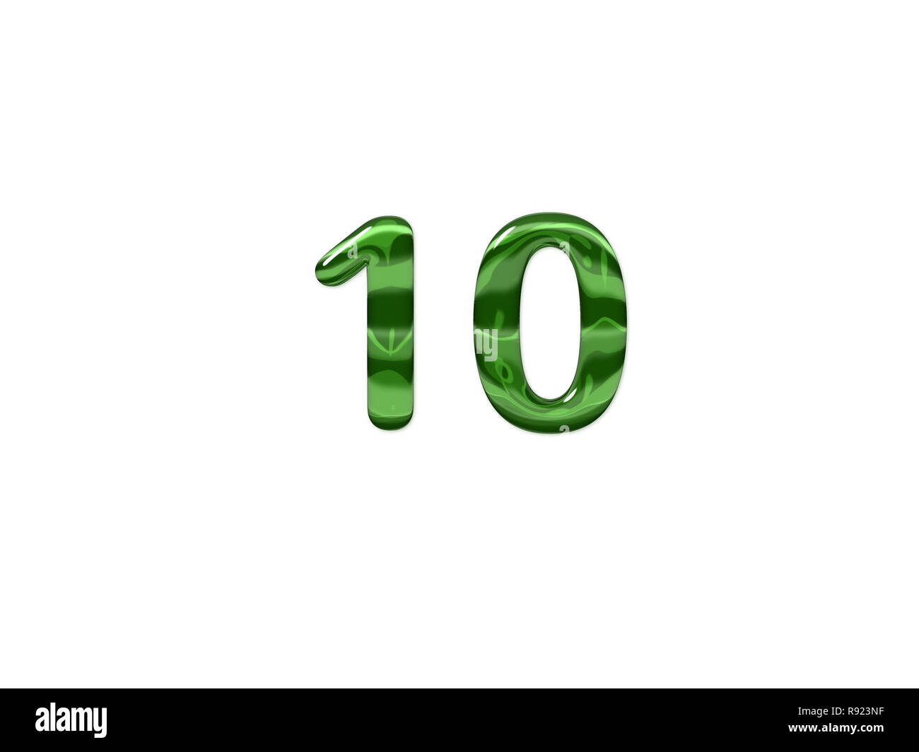 Green Number 10 isolated white background Stock Photo - Alamy