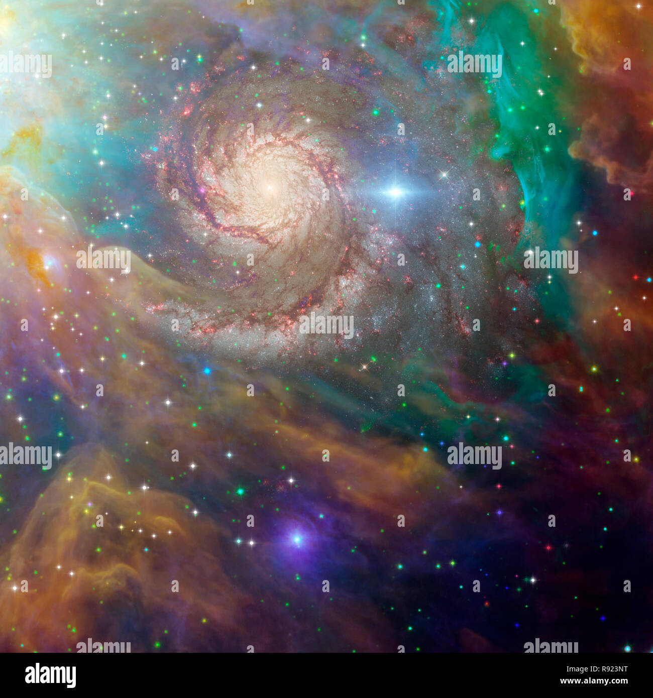 Colorful Deep Space. Spiral Galaxy Stock Photo - Alamy