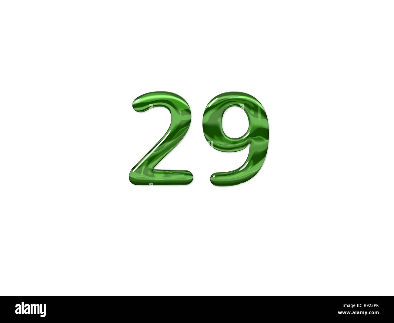 Green Number 29 isolated white background Stock Photo - Alamy