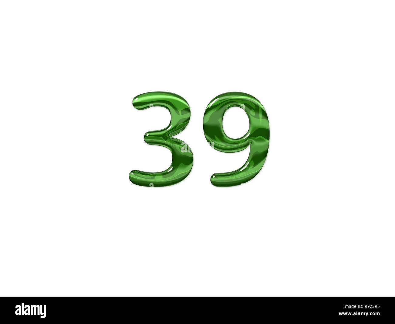 Green Number 39 isolated white background Stock Photo - Alamy