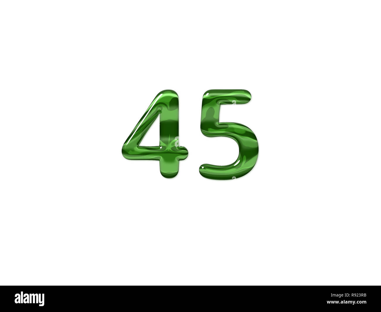 Green Number 45 isolated white background Stock Photo - Alamy