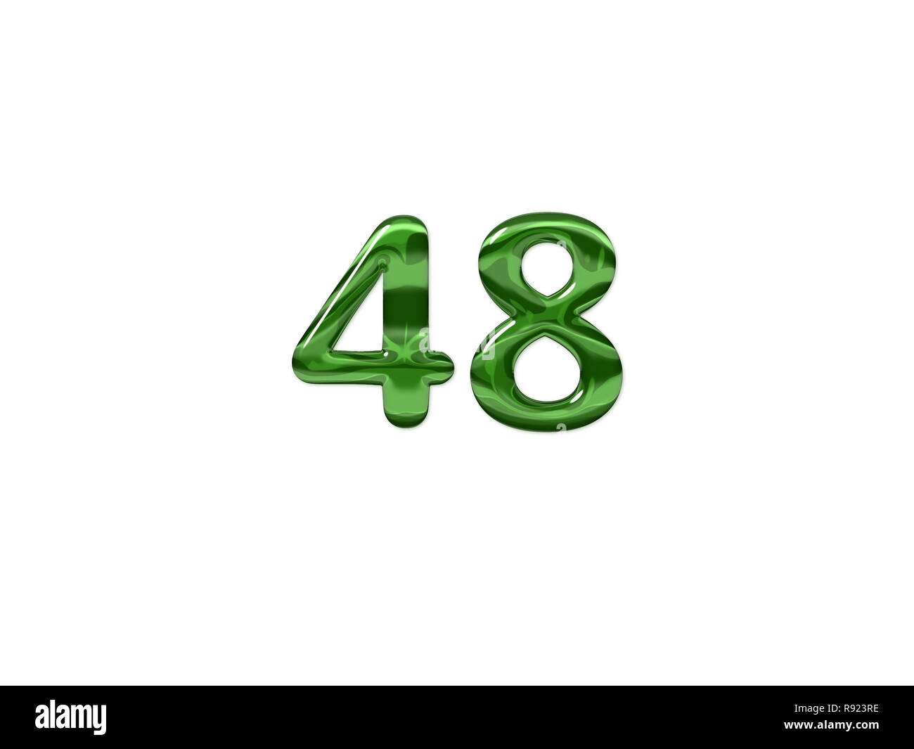 Green Number 48 isolated white background Stock Photo - Alamy